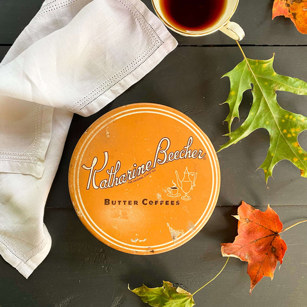 Vintage 1950s Katharine Beecher Butter Coffees Candy Tin circa 1951 – In The Vintage Kitchen Shop