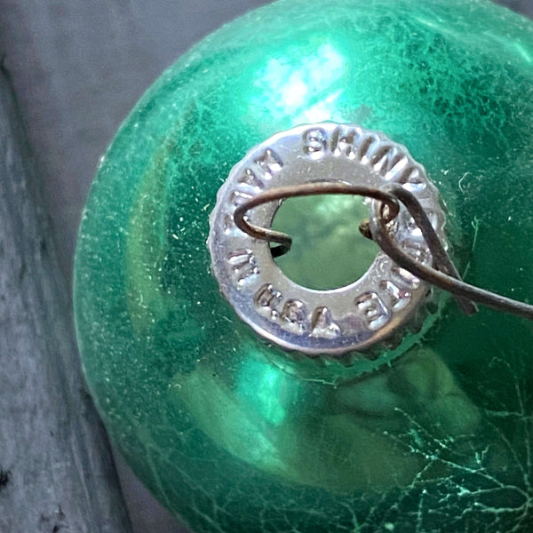 Vintage Shiny Brite Green Glass Ornaments 1 3/4" Inch Size - Set of 12 ...