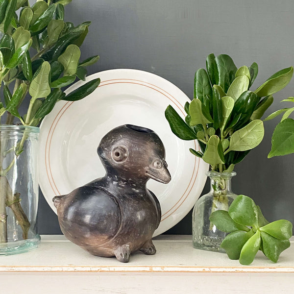 Olmec Blackware Pottery Bird Replica - Mesoamerican Effigy Vessel – In ...