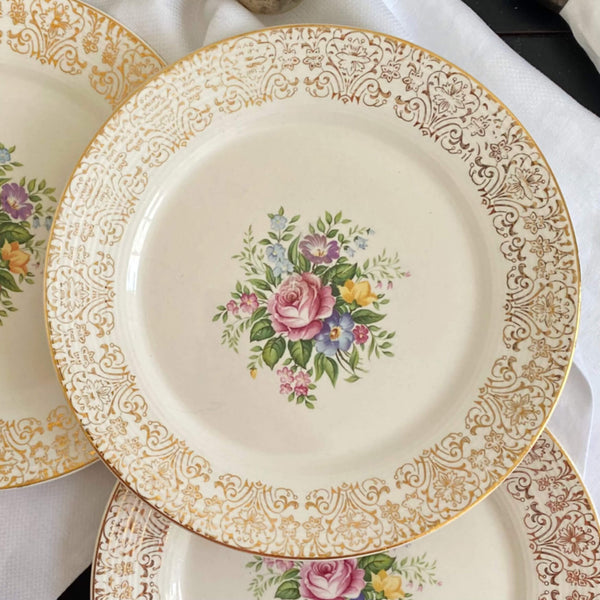 Vintage 1940s American Limoges Rosalie Dinner Plates Designed by Vikto ...