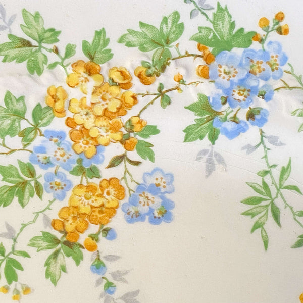 Vintage 1950s Crown Potteries Yellow and Blue Floral Platter circa 195 ...