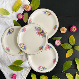 Vintage 1950s Brexton Hamper Floral Picnic Plates - Set of Four – In ...