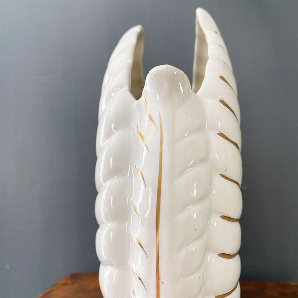 Vintage 1950s Stangl Leaf Vase in Ivory and Gold – In The Vintage ...