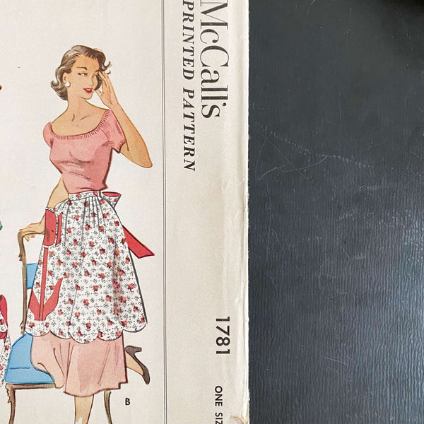 Vintage 1950s Half Apron Pattern - McCall's Printed Pattern 1781 circa ...
