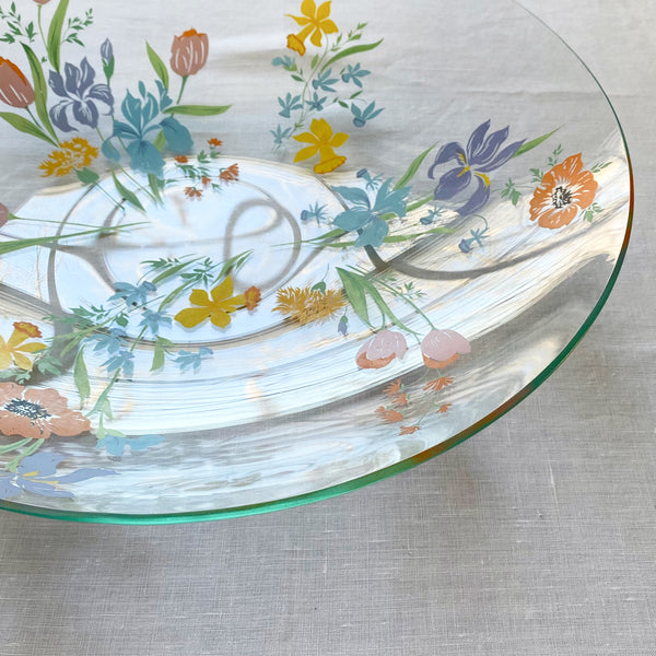 Vintage 1970s Shallow Glass Serving Bowl by Heinrich Primavera Pattern ...