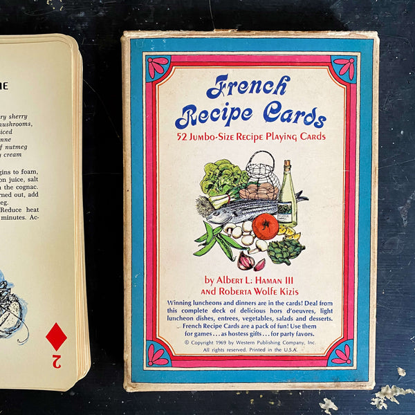 Vintage 1960s French Recipe Playing Cards - Oversized Jumbo Deck with ...