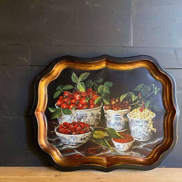Vintage Keller Charles Metal Tray - Berry Bowl Painting by Galley - St ...