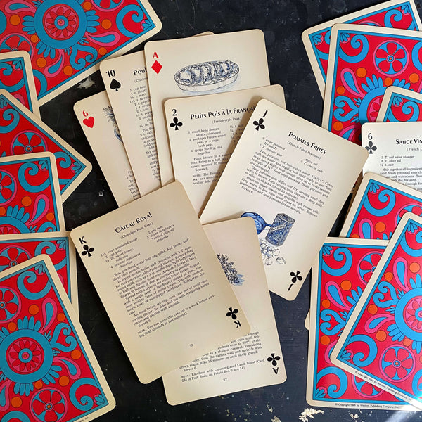 Vintage 1960s French Recipe Playing Cards - Oversized Jumbo Deck with ...