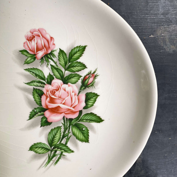 Vintage Pink Rose Platter circa Mid-20th Century – In The Vintage ...