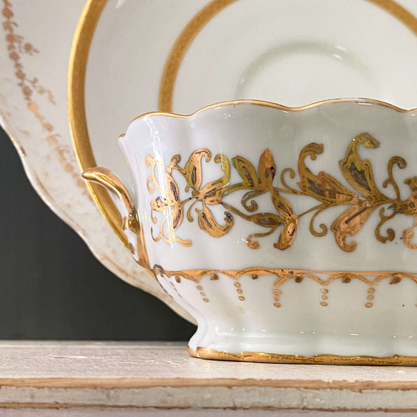 Vintage Gold and White Porcelain Trinket Dish Made in Japan for Ardalt ...