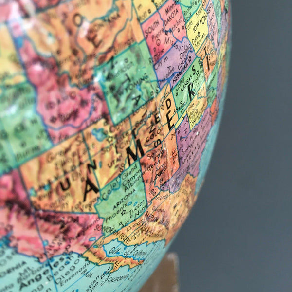 Vintage 1961 Replogle Stereo Relief Globe - Free Spinning Gyro-matic B ...