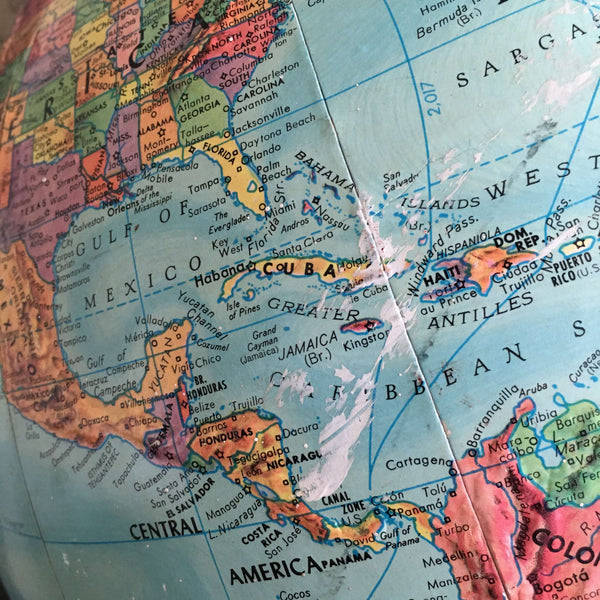 Vintage 1961 Replogle Stereo Relief Globe - Free Spinning Gyro-matic B ...