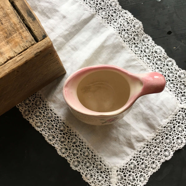 {RESERVED} Vintage Miniature Creamer for Individual Use - Pink Rose Fl ...