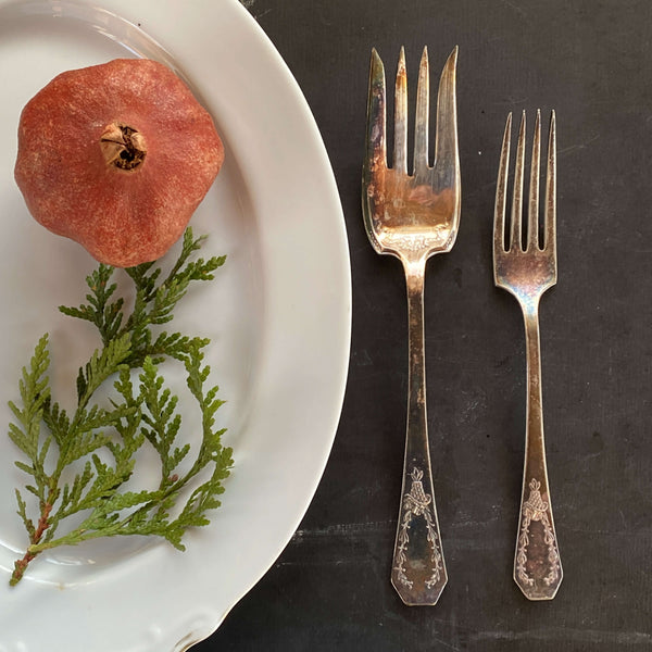 Antique Holmes & Edwards Silverplate Cold Meat Fork & Dinner Fork - Ca ...