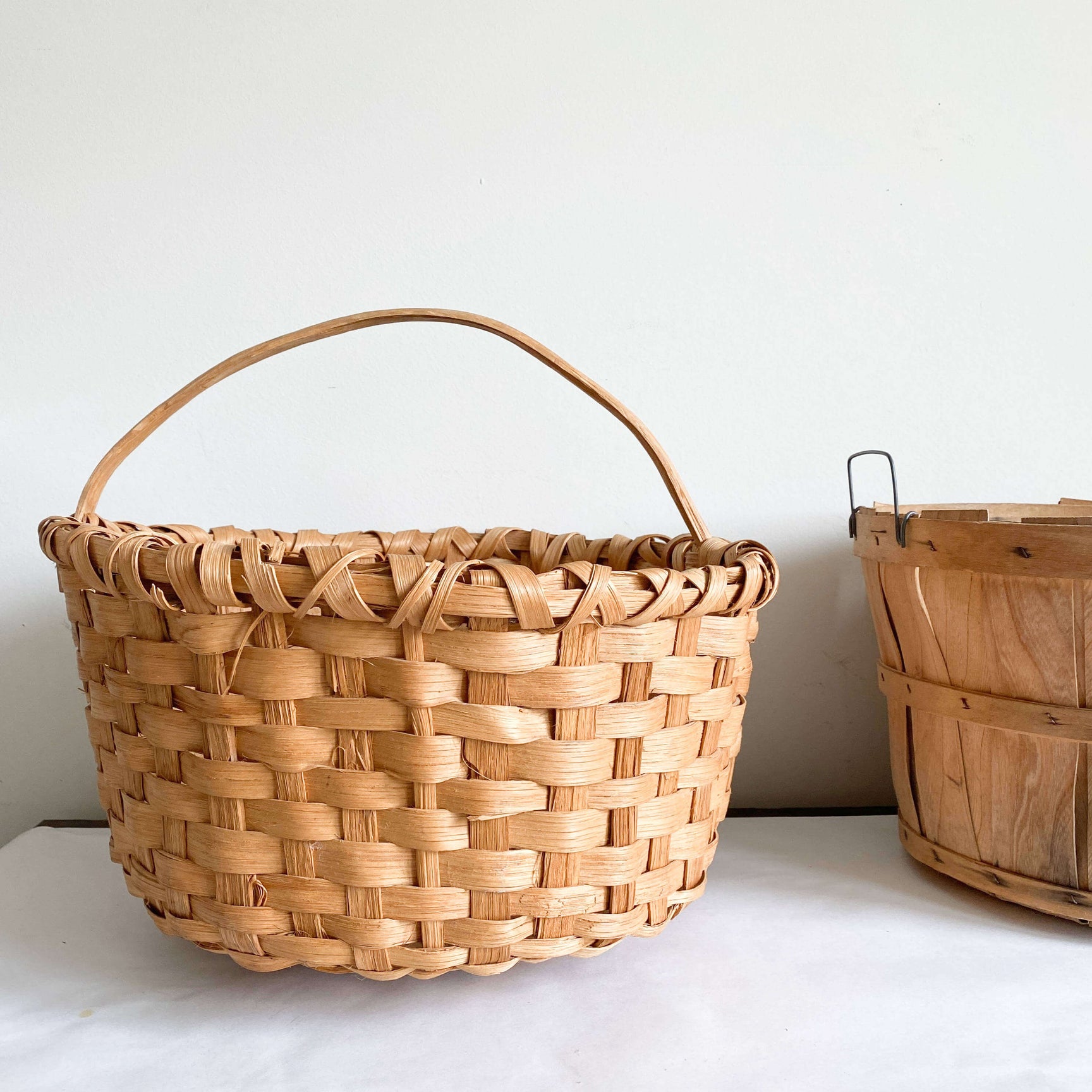 Handmade Split-Oak Gathering Basket 18x14 – In The Vintage Kitchen Shop