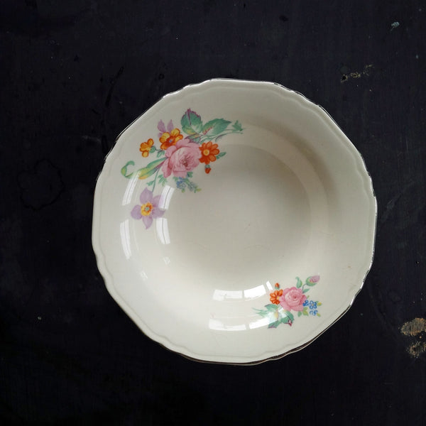 1940's Floral Berry Bowls Made by Crown Potteries Co - Set of Two – In ...