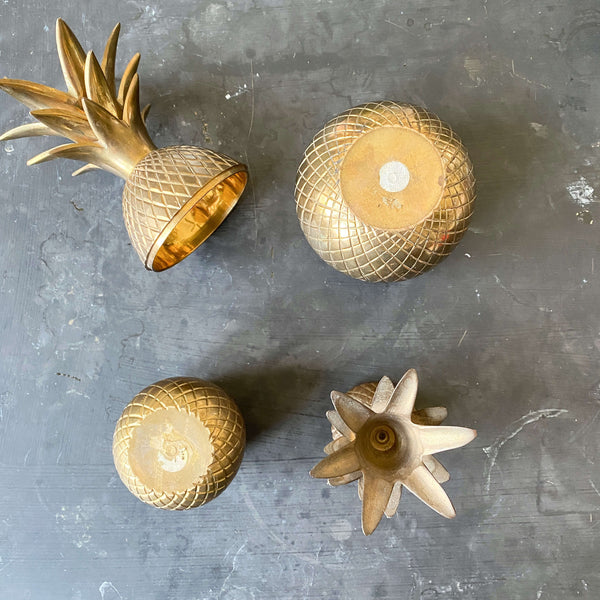 Vintage Brass PIneapple Storage Containers -Set of Two - Made in India ...