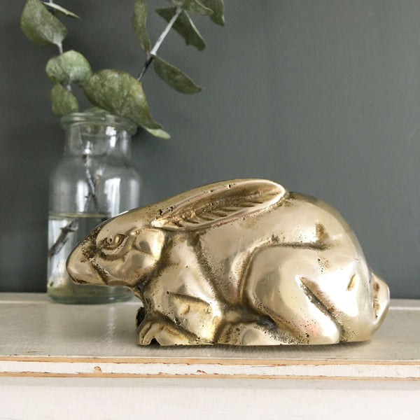 Vintage Brass Rabbit Figurine with the Delightfully Furious Face – In ...
