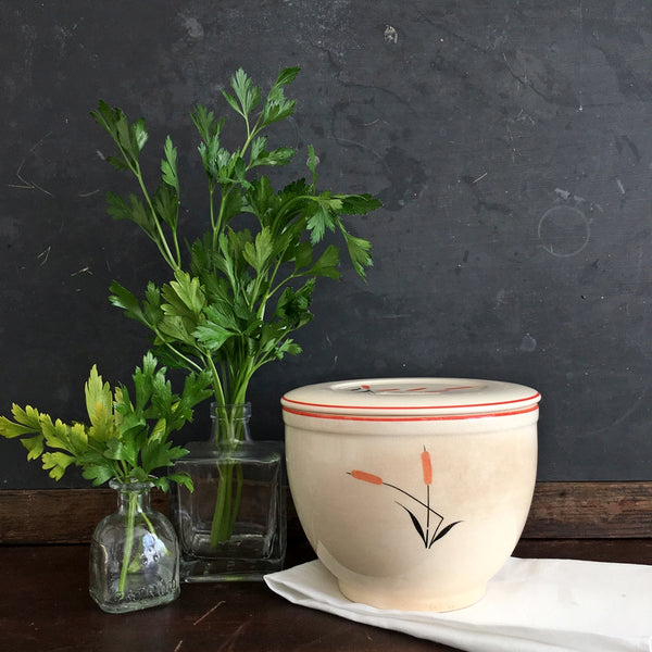 1940's Covered Refrigerator Dish - Cattails Pattern By Universal Potte ...