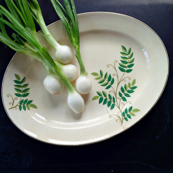 Edwin M. Knowles Platter - Fernwood Pattern - Green 1940's Dishware ...