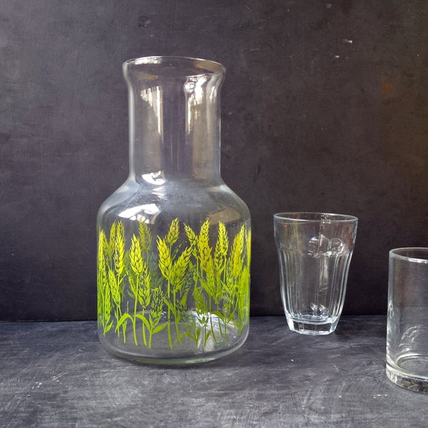 Libbey Spring Wheat Juice Carafe - Vintage 1970s Green Wheat Grass Gla ...