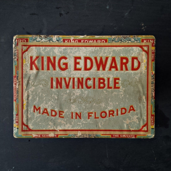 King Edward the Seventh Invincible Cigar Box - 1920s Extra Large Stora ...