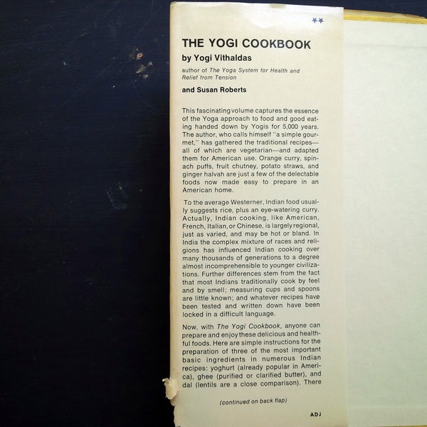 The Yogi Cook Book - Yogi Vithaldas and Susan Roberts - 1960s Vegetari ...